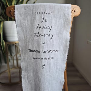 RESERVED IN MEMORY Chair Sign, Memorial Wedding Sign, Wedding Sign ...