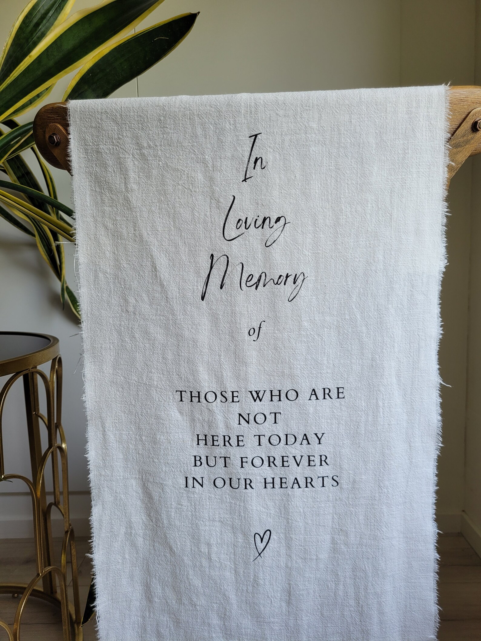 IN LOVING MEMORY Chair Sign, Memorial Wedding Sign, Wedding Fabric Sign ...