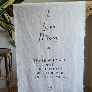 IN LOVING MEMORY Chair Sign, Memorial Wedding Sign, Wedding Fabric Sign ...