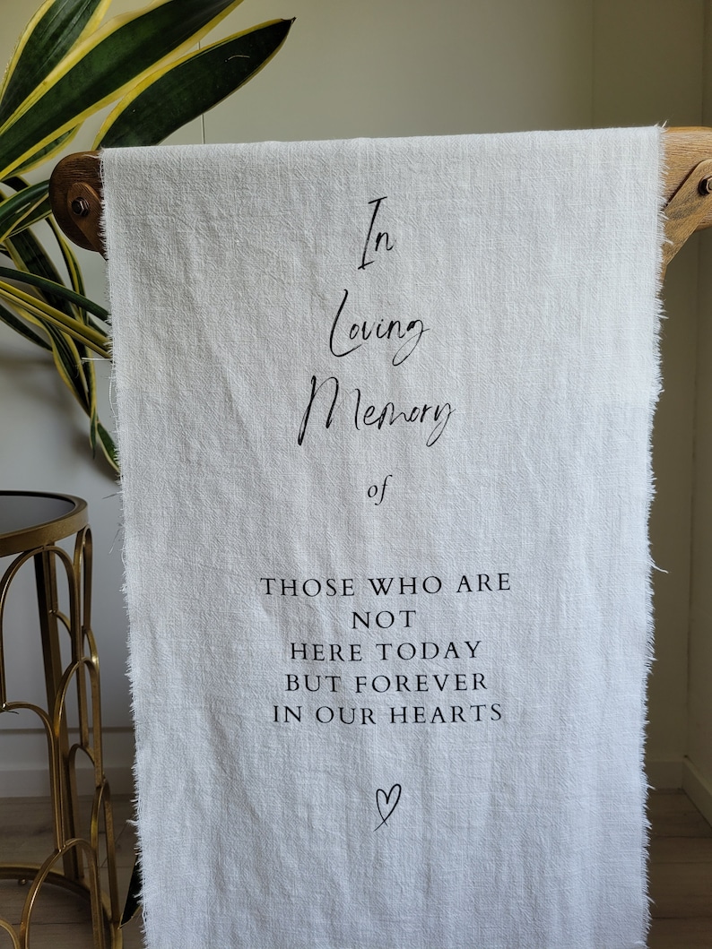 IN LOVING MEMORY Chair Sign, Memorial Wedding Sign, Wedding Fabric Sign ...