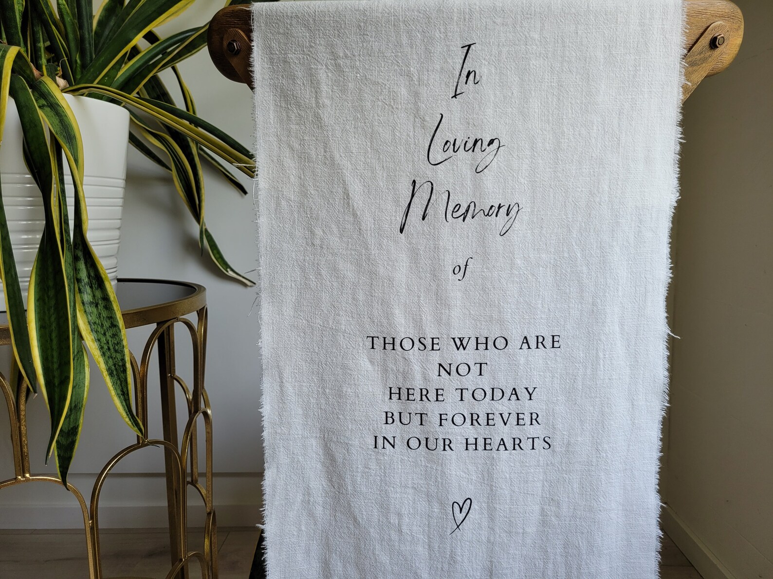 IN LOVING MEMORY Chair Sign, Memorial Wedding Sign, Wedding Fabric Sign ...