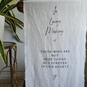 IN LOVING MEMORY Chair Sign, Memorial Wedding Sign, Wedding Fabric Sign ...