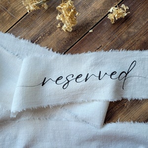 RESERVED Chair Ribbon, Memorial Wedding Sign, Wedding Fabric Sign ...