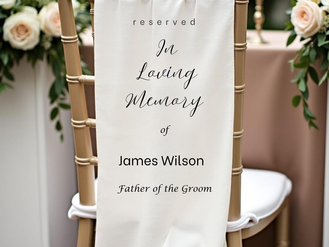 RESERVED IN MEMORY Sign, Memorial Wedding Sign, Wedding Sign, Memorial ...