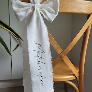 PERSONALIZED Chair Ribbon, Memorial Wedding Sign, Wedding Fabric Sign ...