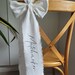 PERSONALIZED Chair Ribbon, Memorial Wedding Sign, Wedding Fabric Sign ...