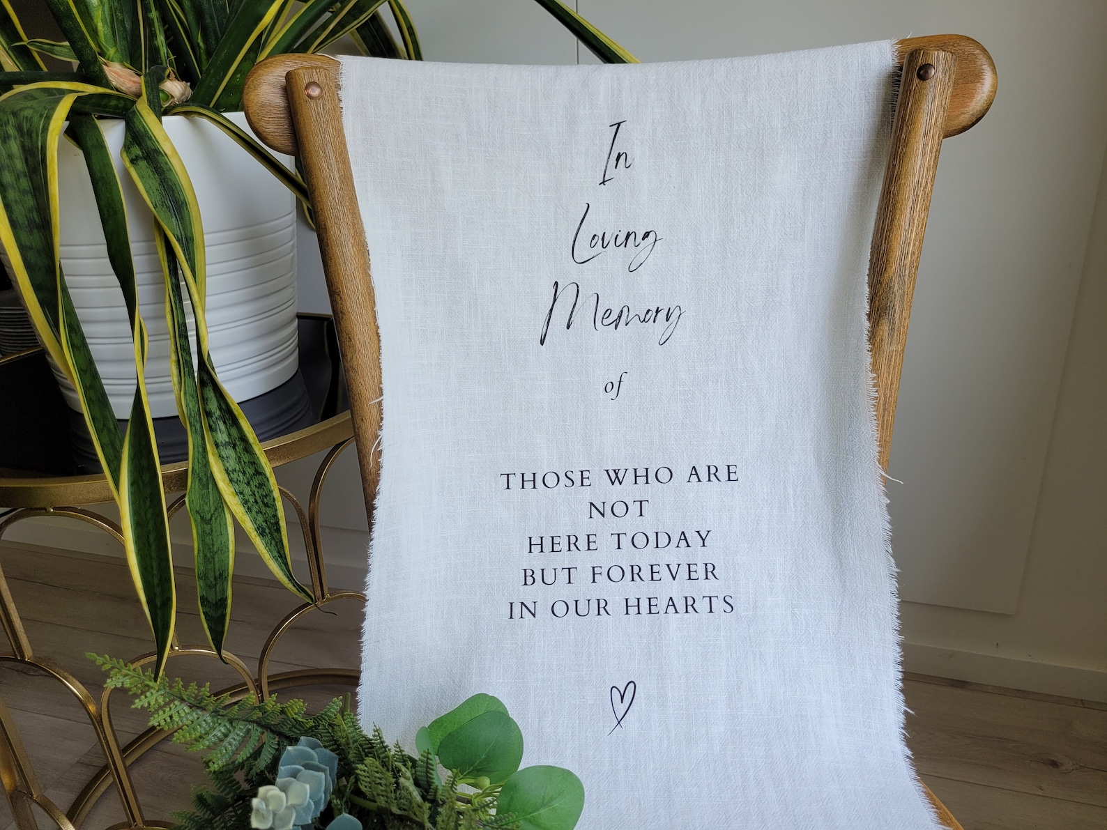 IN LOVING MEMORY Chair Sign, Memorial Wedding Sign, Wedding Fabric Sign ...