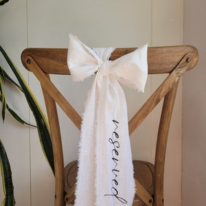 RESERVED Chair Ribbon, Memorial Wedding Sign, Wedding Fabric Sign ...