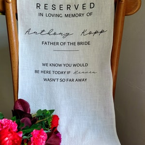 RESERVED in Memory - Memorial Chair Sign, Memorial Wedding Sign ...