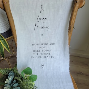 IN LOVING MEMORY Chair Sign, Memorial Wedding Sign, Wedding Fabric Sign ...
