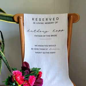 RESERVED in Memory - Memorial Chair Sign, Memorial Wedding Sign ...