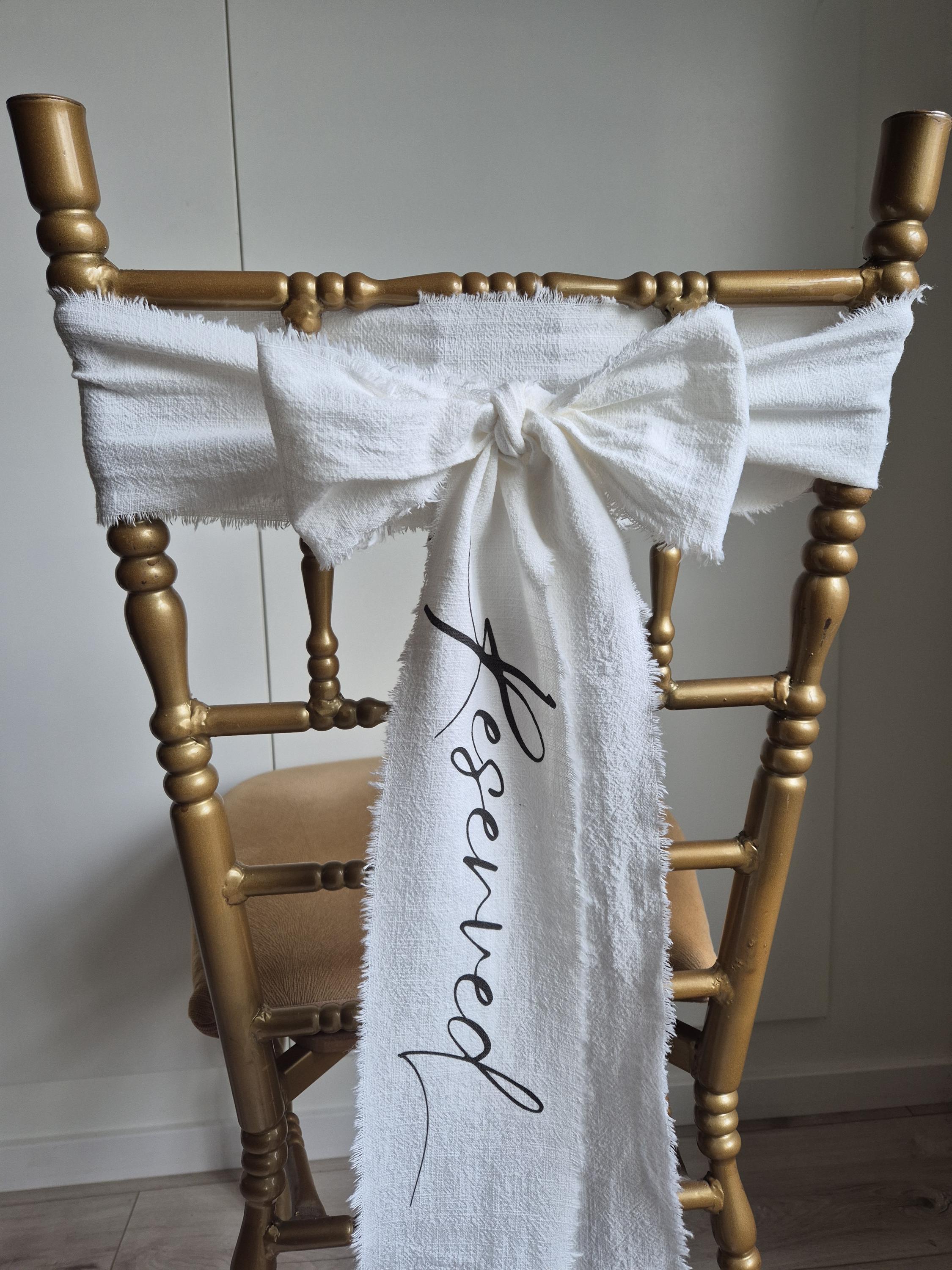 RESERVED Wedding Chair Sash, Wedding Sign, Wedding Fabric Sign ...