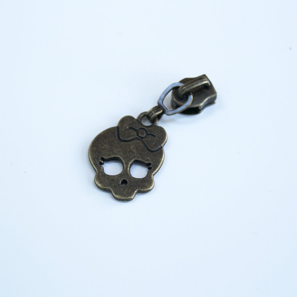 Size #5 Lady Skull Zipper Pulls, Purse Zipper Pulls, Zipper Pulls - Etsy