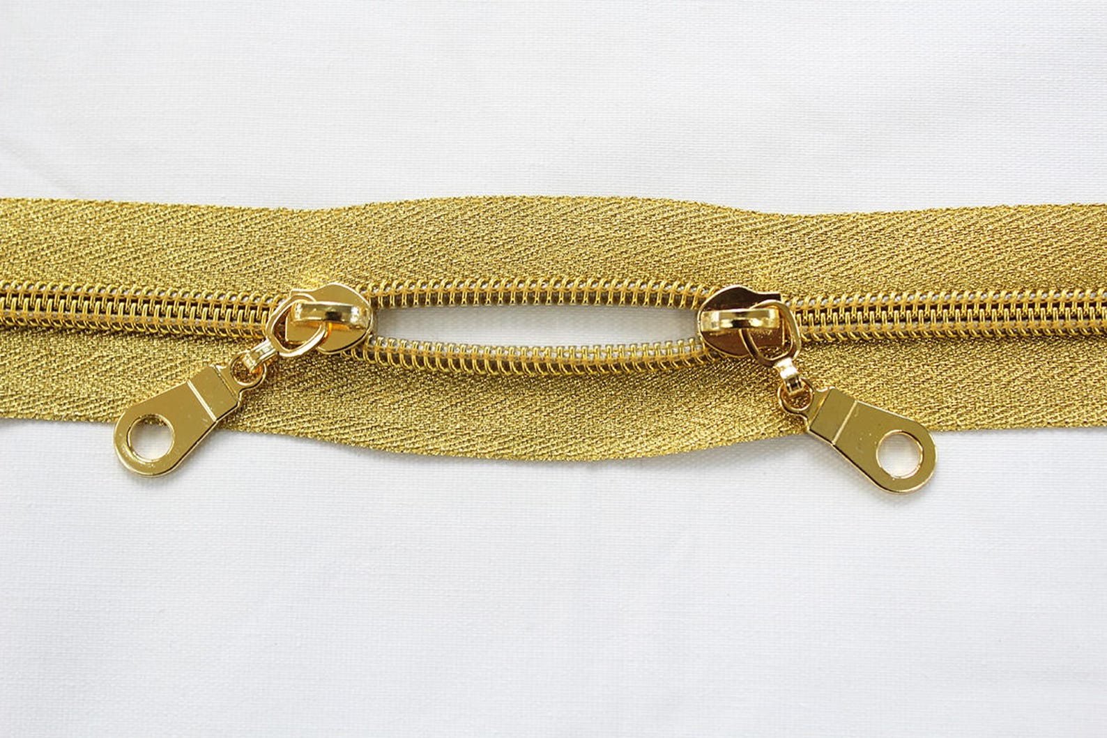 Size # 5 Metallic Gold Zipper by the Yard With Gold Coil - 3 Yards & 9 ...
