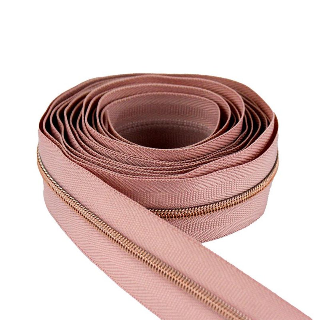Size #3 Rose Zipper With Rose Gold Coil - 5 Yards & 15 Regular (donut ...