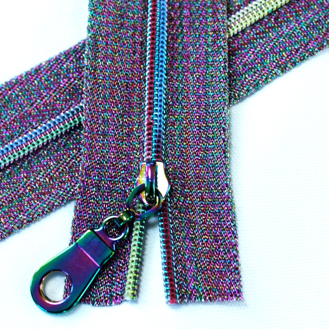 Size 3 Metallic Rainbow Zipper by the Yard With Rainbow Coil - Etsy