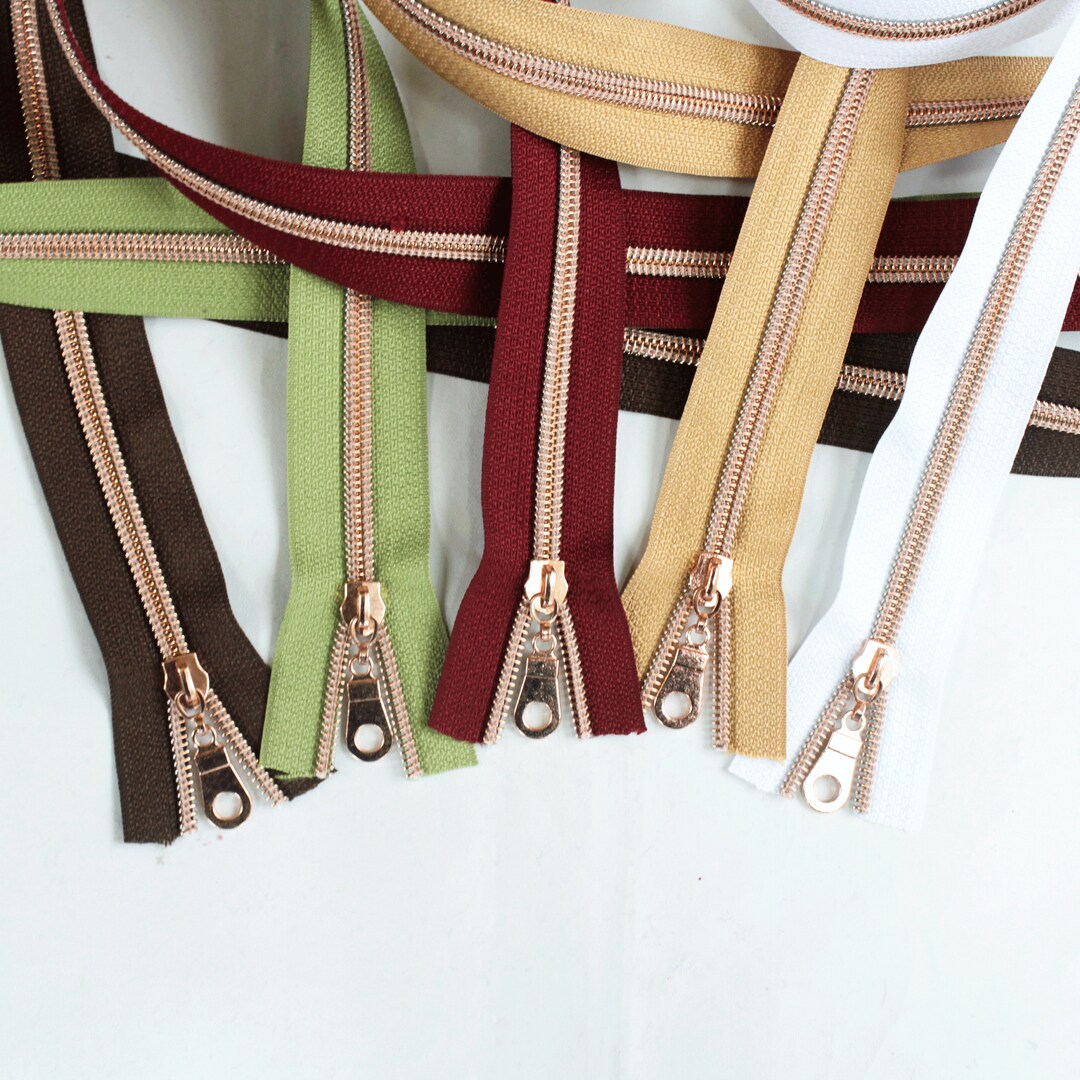 Size #5 Rose Gold Collection Kit 2, 5 Yards of #5 Nylon Zipper Tape ...