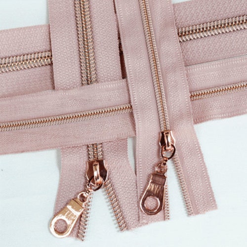 Size 5 Rose Zipper by the Yard With Rose Gold Coil 5 Yards - Etsy