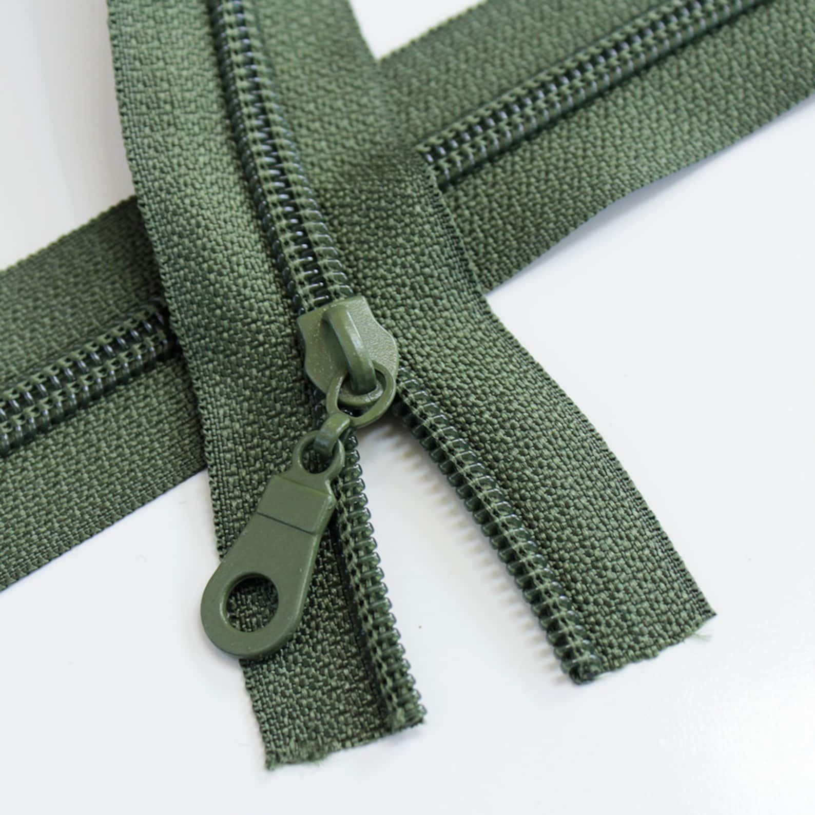 Size 5 Moss Green Zipper With Moss Green Coil 5 Yards & 15 | Etsy