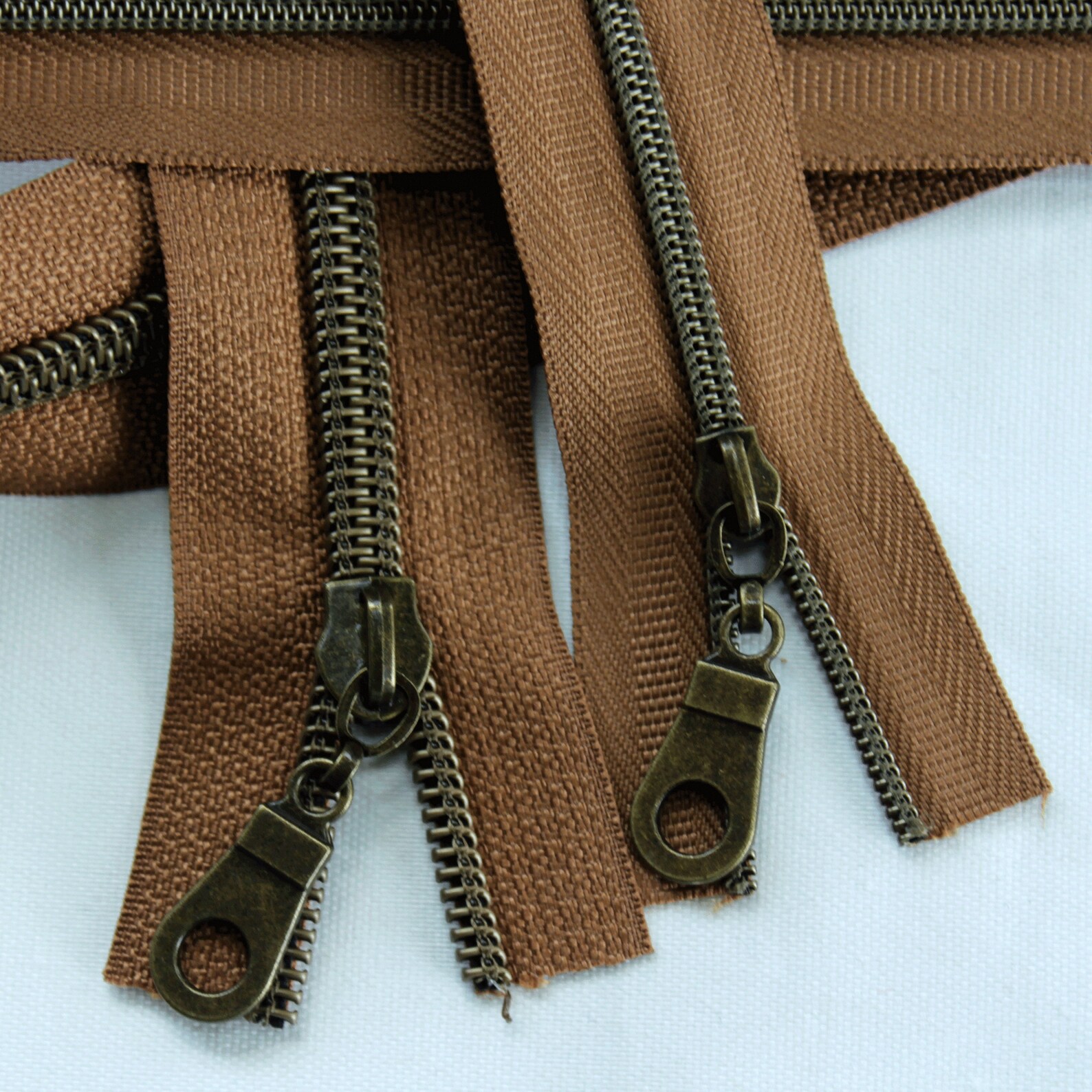 Size 3 Caramel Brown Zipper With Antique Bronze Coil 5 | Etsy