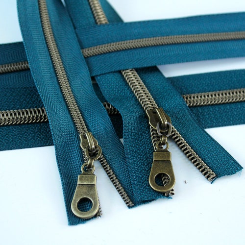 Size 3 Beige Zipper With Antique Bronze Coil 5 Yards & 15 - Etsy