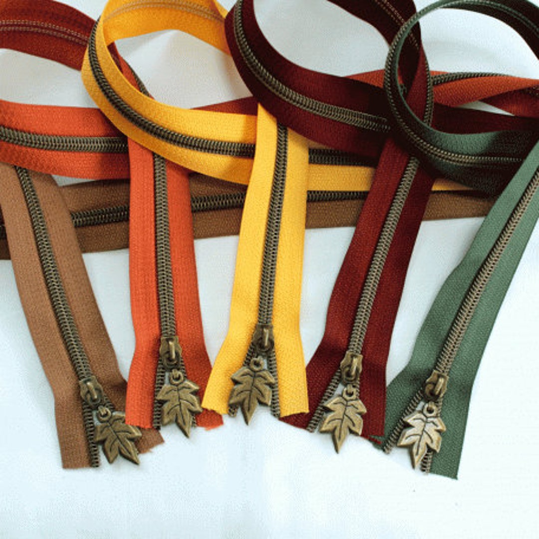 Size 5 Fall Zipper Kit, 5 Yards of 5 Nylon Zipper Tape With Bronze Coil ...