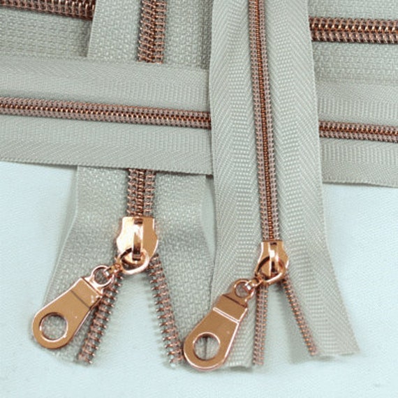 Size 3 Beige Zipper With Rose Gold Coil 5 Yards & 15 - Etsy