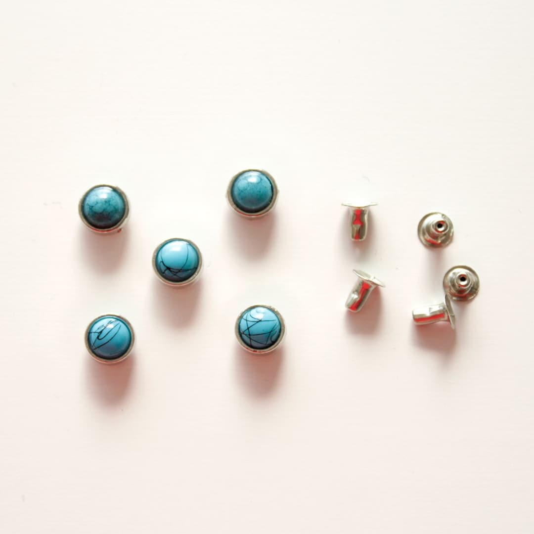 Turquoise Stone Rivets (20 Sets) - Etsy