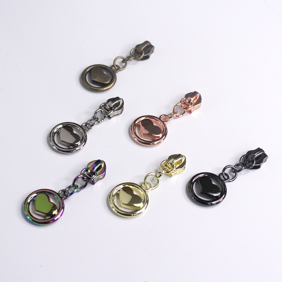 Size #5 Circle Hearts, Purse Zipper Pulls, Zipper Pulls - Etsy
