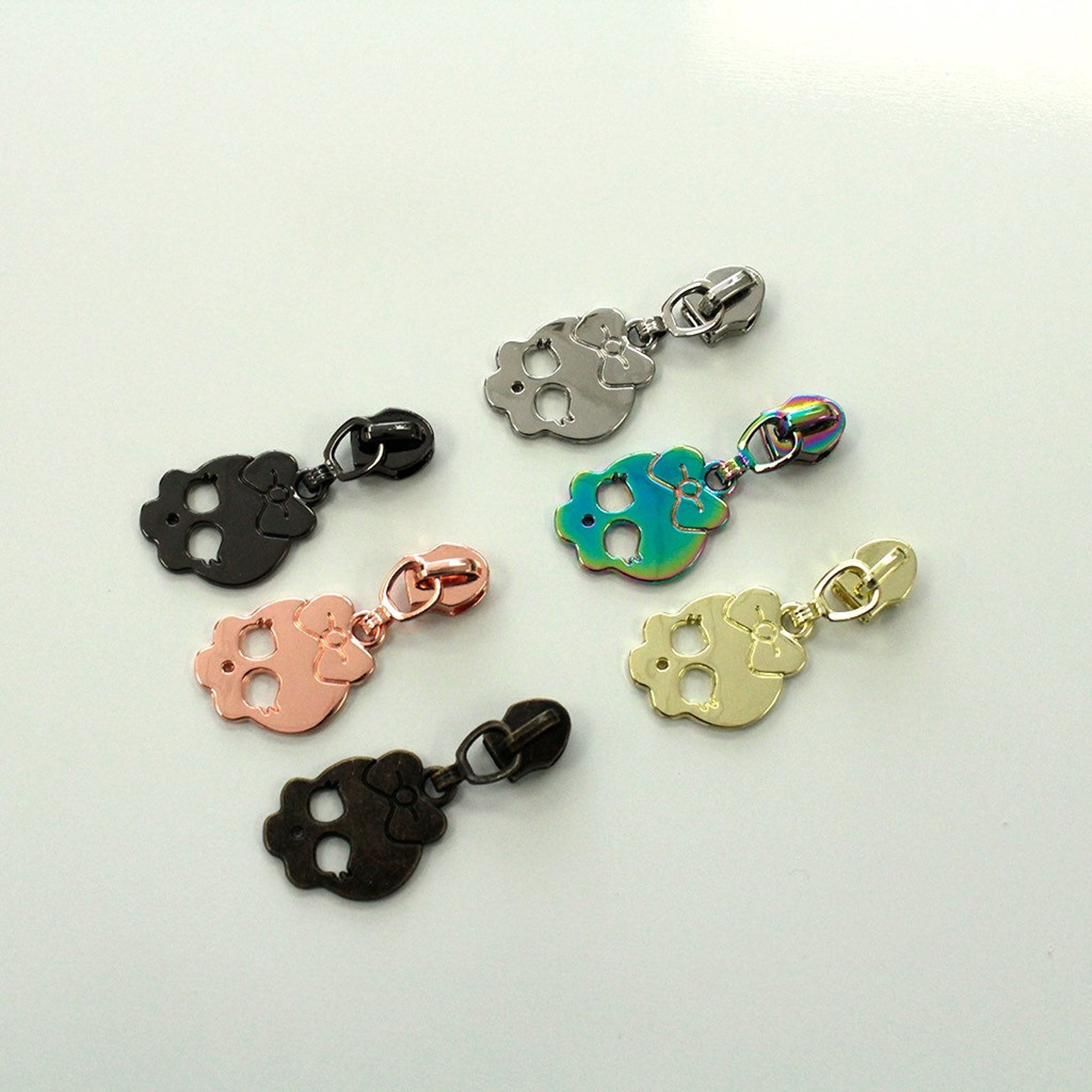 Size #5 Lady Skull Zipper Pulls, Purse Zipper Pulls, Zipper Pulls - Etsy