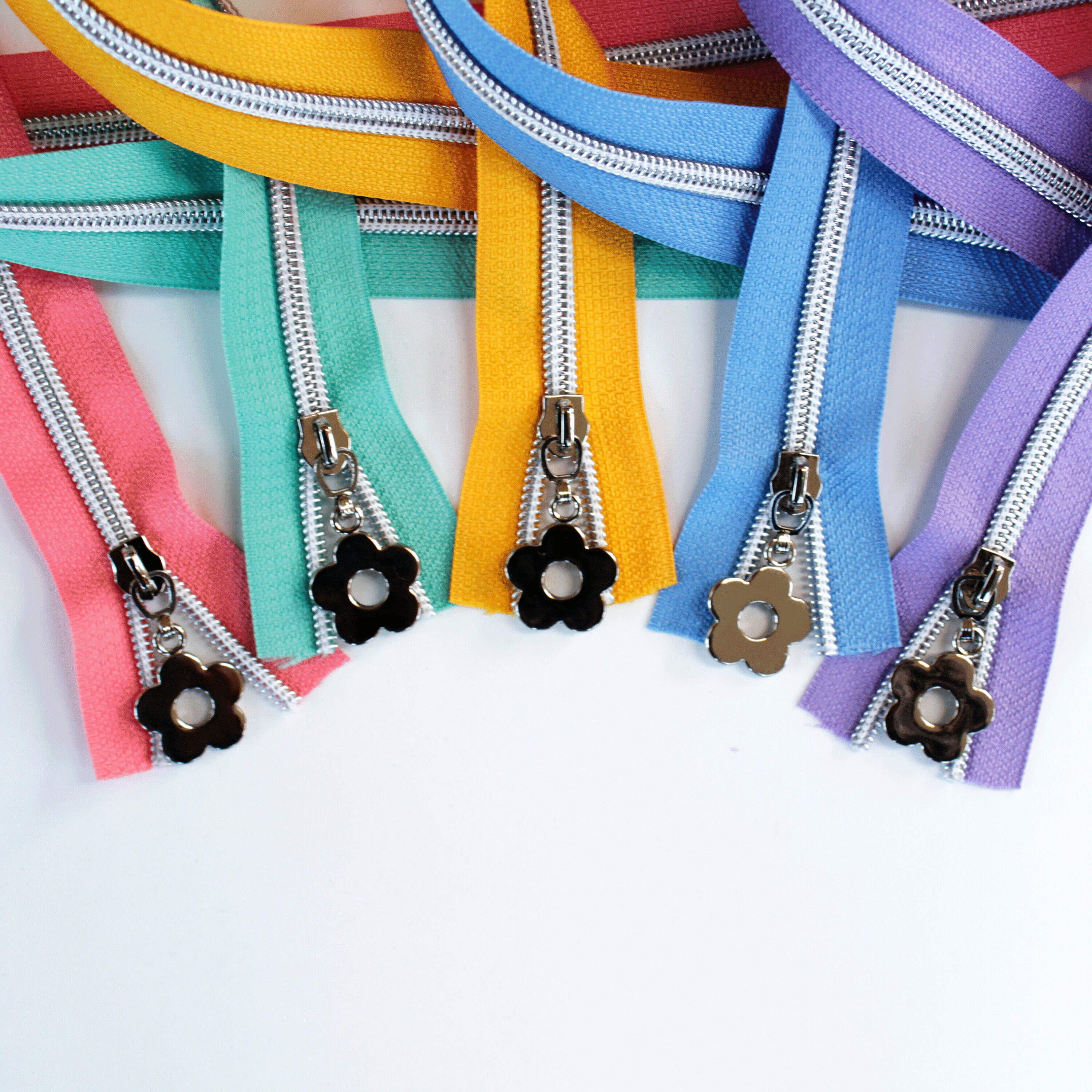 Size 5 Zippers Kit Pastels With Silver Coil Nylon Coil - Etsy