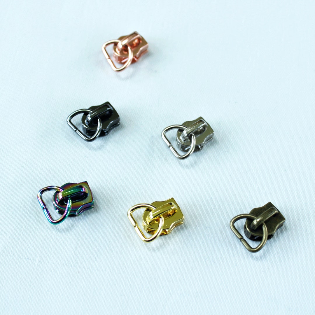 Size #5 D-ring Zipper Pulls for #5 Nylon Coil Zippers, Purse Zipper ...