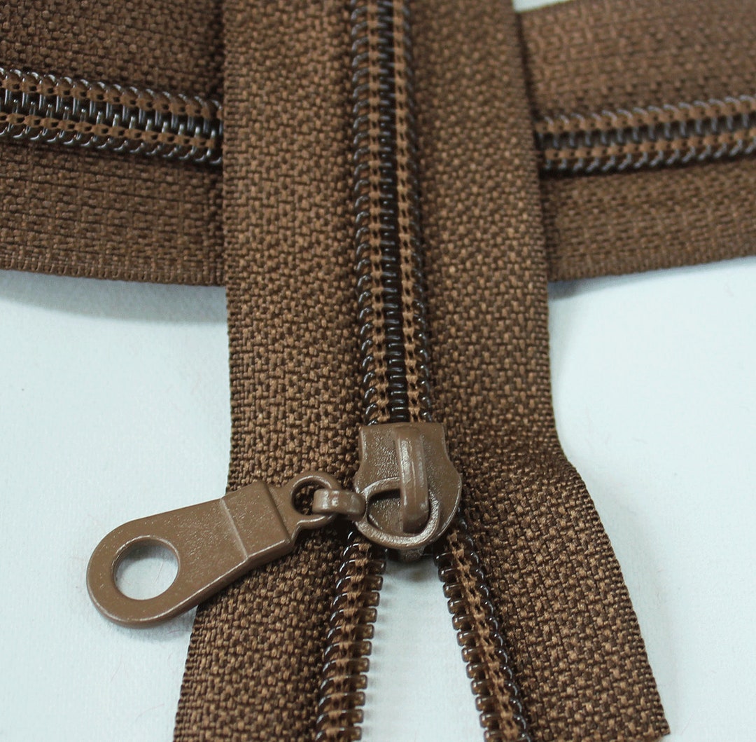 Size #5 Chocolate Brown Zipper With Chocolate Brown Coil - 5 Yards & 15 ...