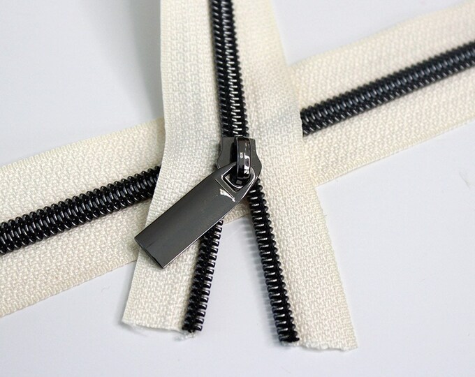 Size 3 Metallic Silver Zipper by the Yard With Silver Coil - Etsy