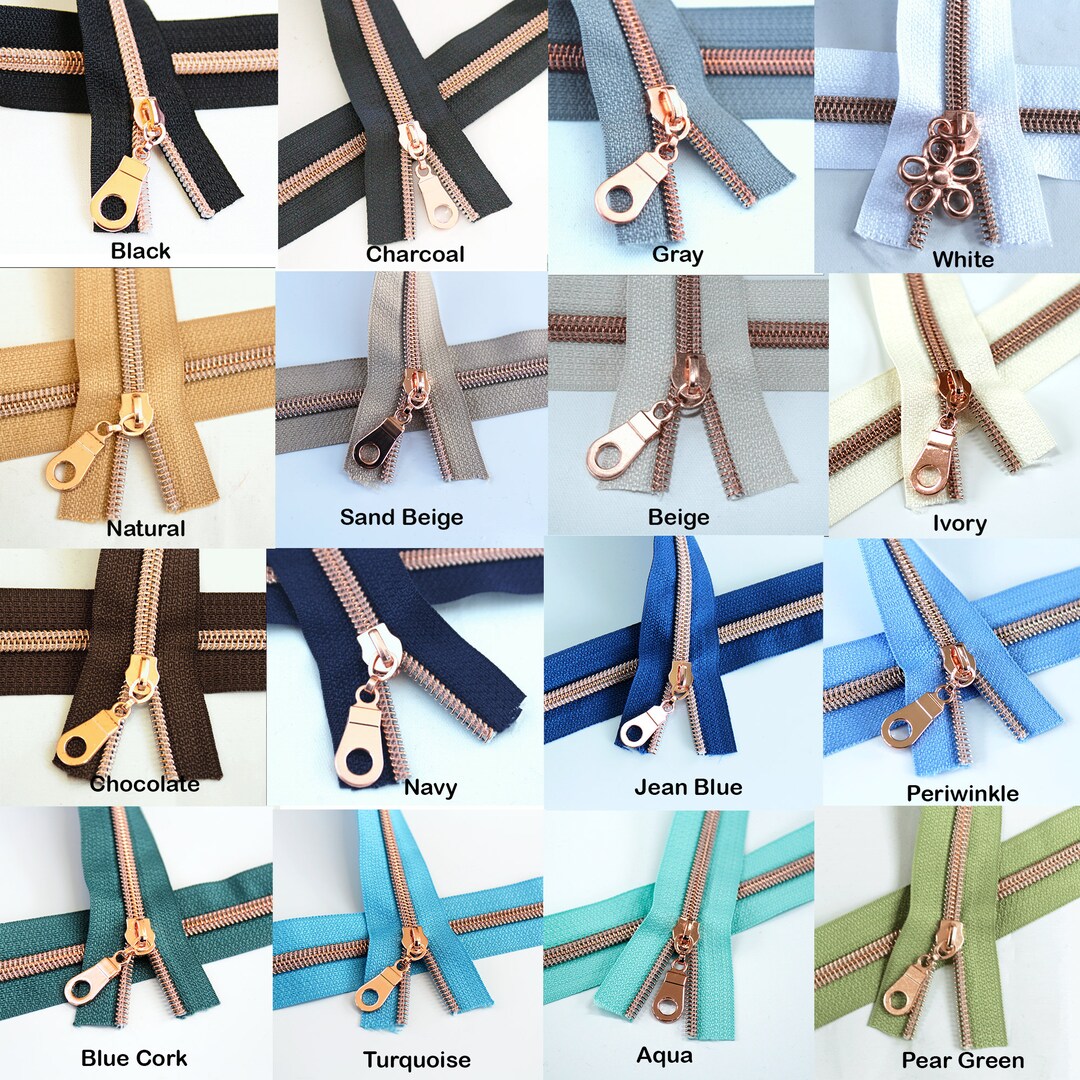 ROSE GOLD Coil Nylon Coil Zippers Kits, #5 Zipper Tape, Bag Zippers ...