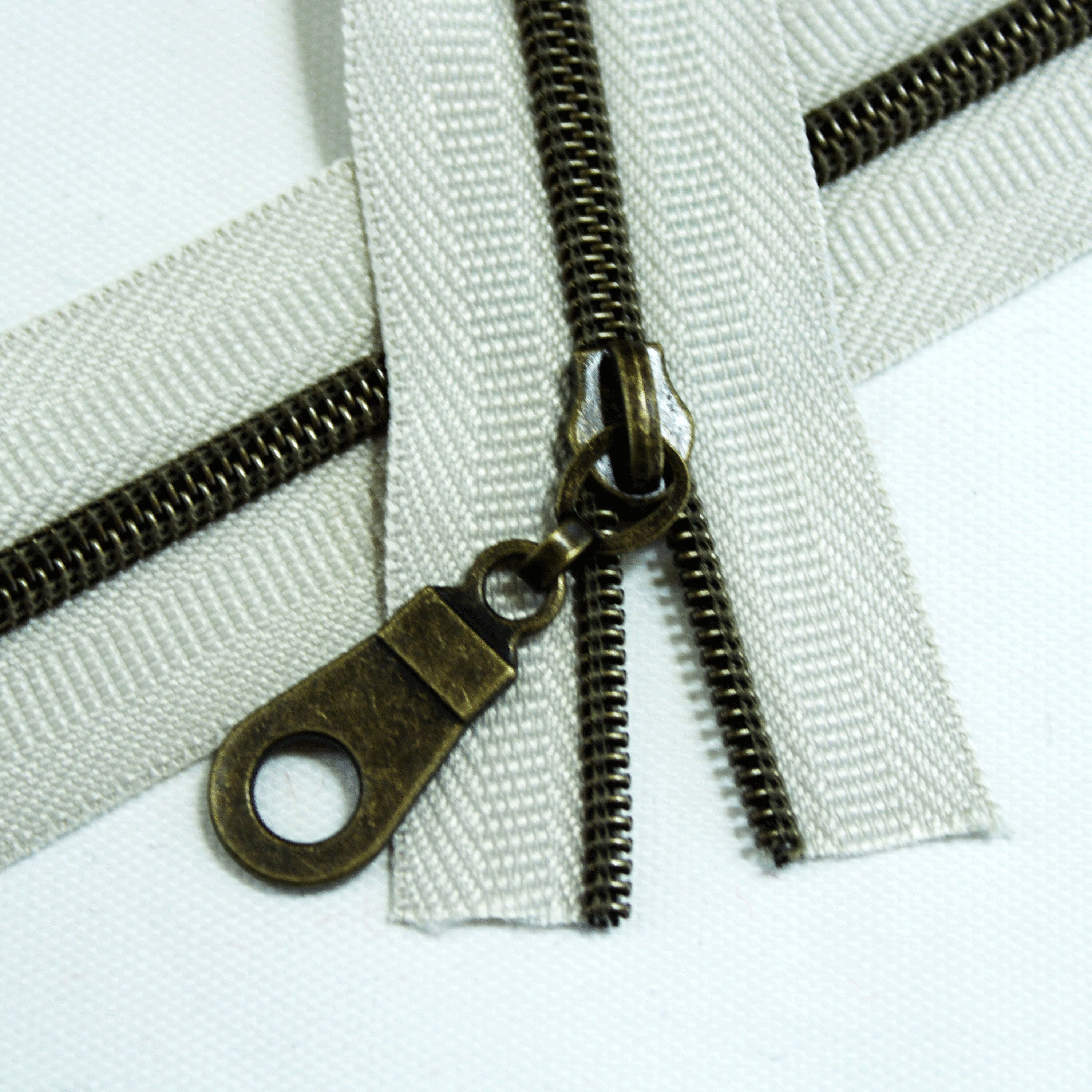 Size 3 Beige Zipper With Antique Bronze Coil 5 Yards & 15 - Etsy