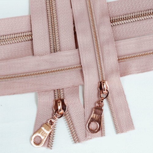 Size 5 Rose Zipper by the Yard With Rose Gold Coil 5 Yards - Etsy