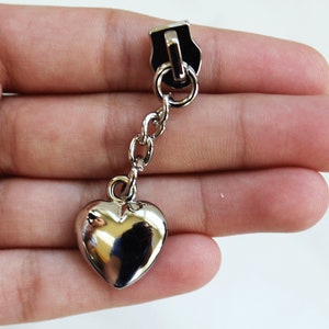 Size #5 Chain Heart Zipper Pulls, Heart Zipper Pulls, Purse Zipper ...