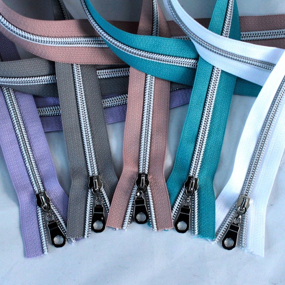 Size 5 Pastels Zipper Kit With Silver Coil - Etsy