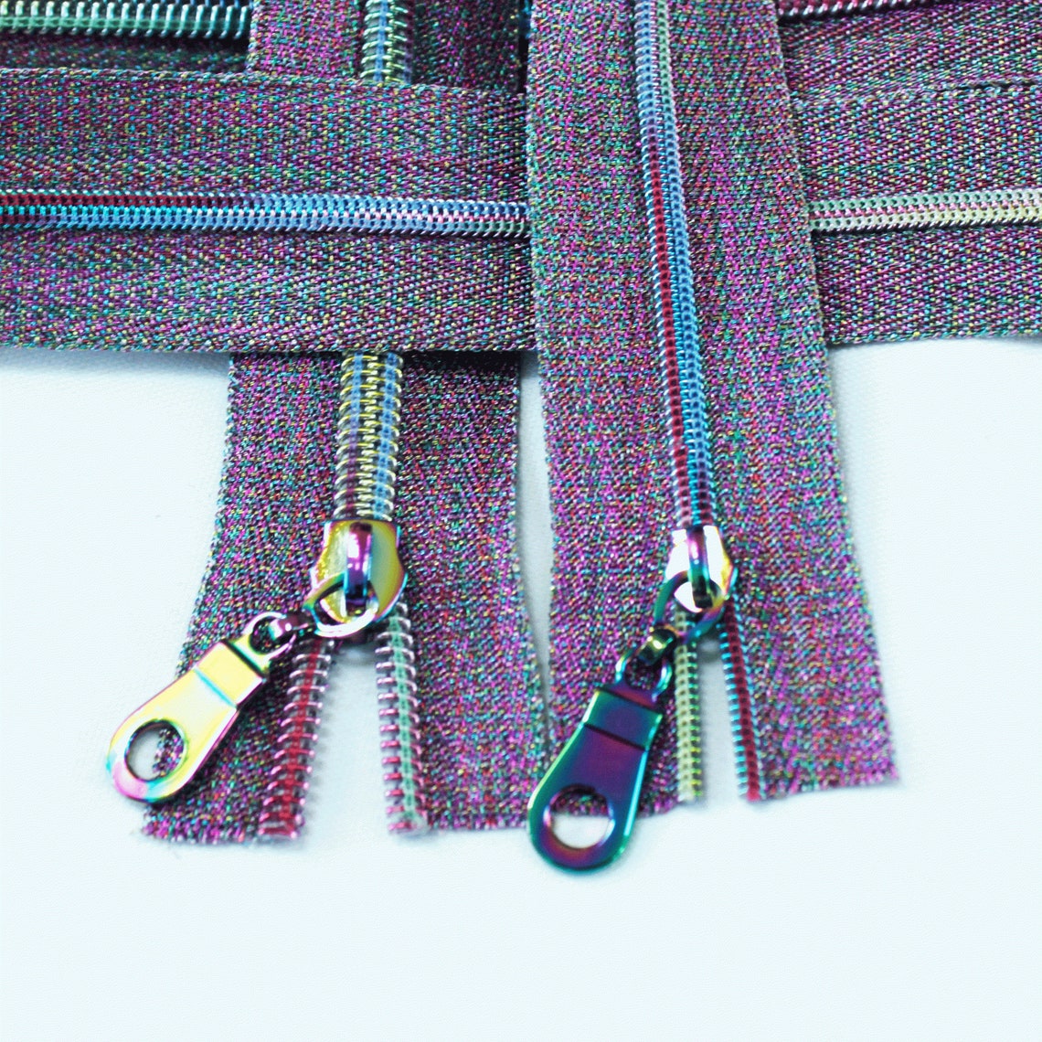 Size 3 Metallic Rainbow Zipper by the Yard With Rainbow Coil | Etsy