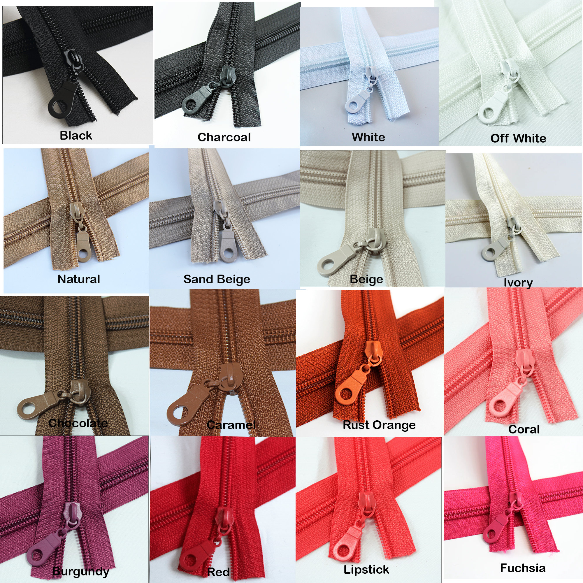 REGULAR Coil Nylon Coil Zippers Kits, #5 Zipper Tape, Bag Zippers ...