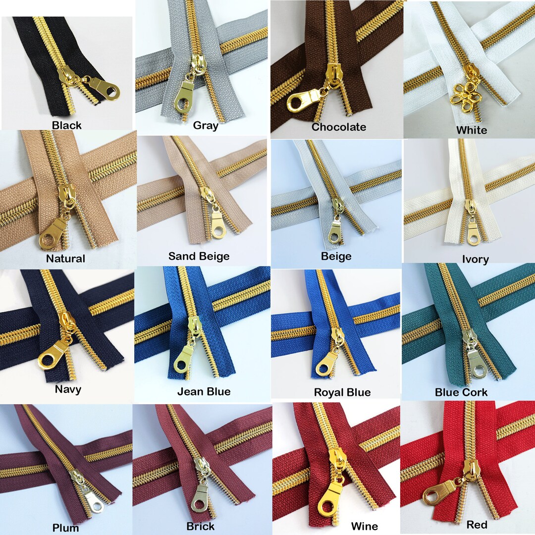 GOLD Coil Nylon Coil Zippers Kits, #5 Zipper Tape, Bag Zippers, Zippers ...