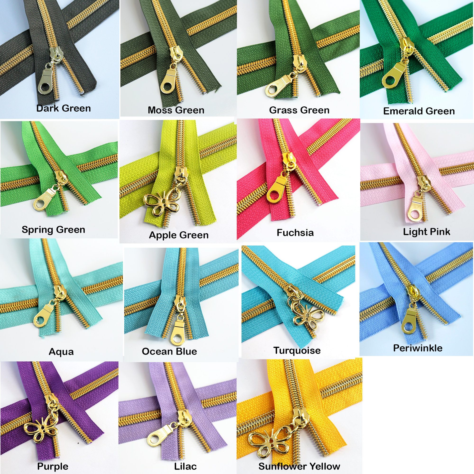 GOLD Coil Nylon Coil Zippers Kits, #5 Zipper Tape, Bag Zippers, Zippers ...