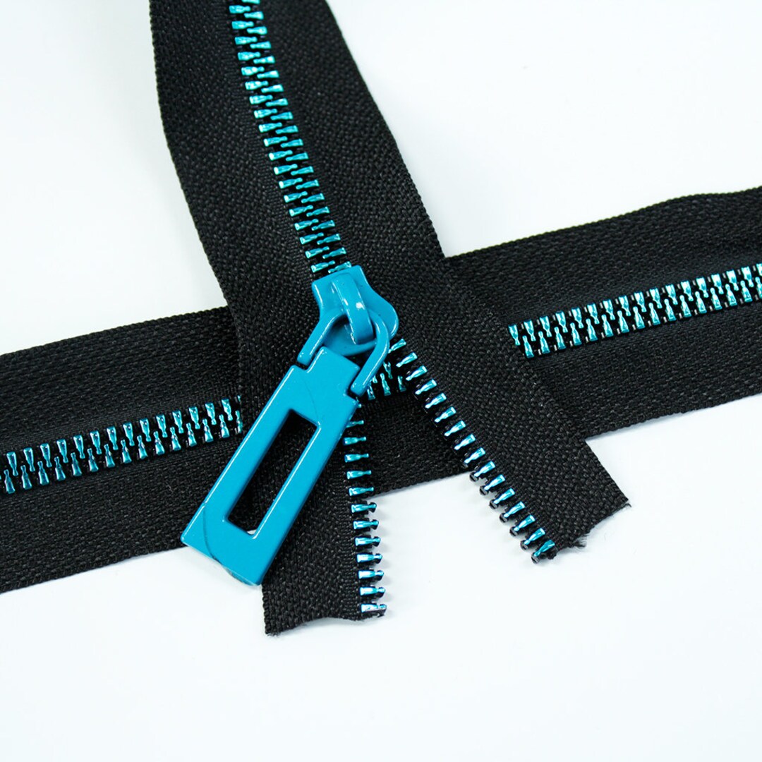 Size #5 Black Resin Zipper With Teal Teeth - Etsy