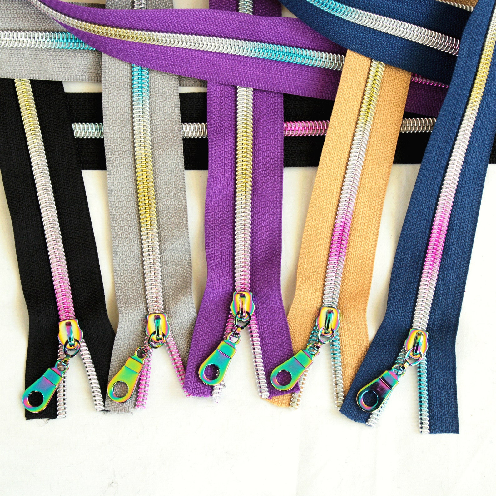 Size 5 Rainbow Collection Kit 2 Zipper by the Yard With - Etsy Singapore