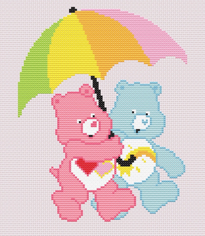 Cheer and Wish Bear, Care Bear Cross Stitch Pattern, Instant Download PDF - Etsy