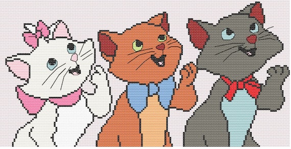 Aristocats Marie Toulouse And Berlioz Cross Stitch Pattern Etsy