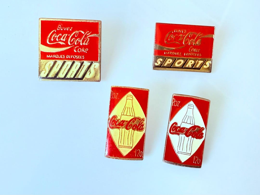 4 Vintage Coca-cola Sports Pin Badges, Coke, Soda, Pepsi - Etsy