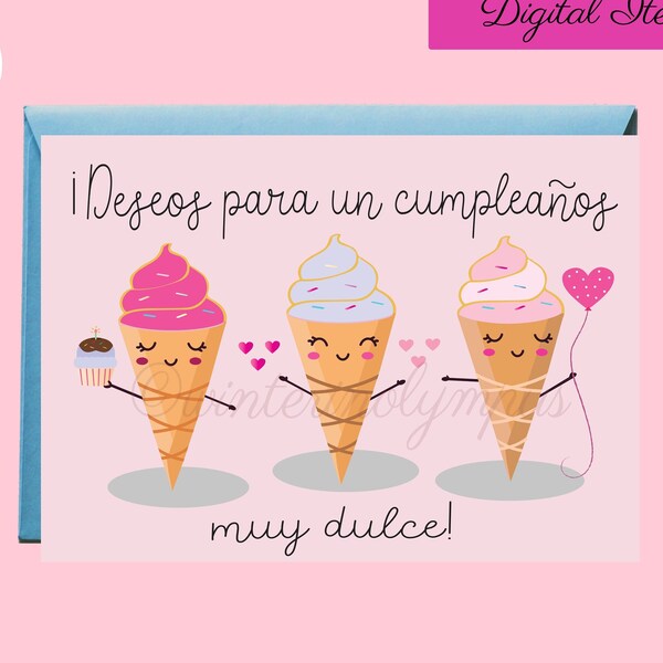 Printable Spanish Birthday Card - Etsy