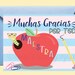 Spanish Teacher Thank You Card Printable With Apple, Instant Download ...